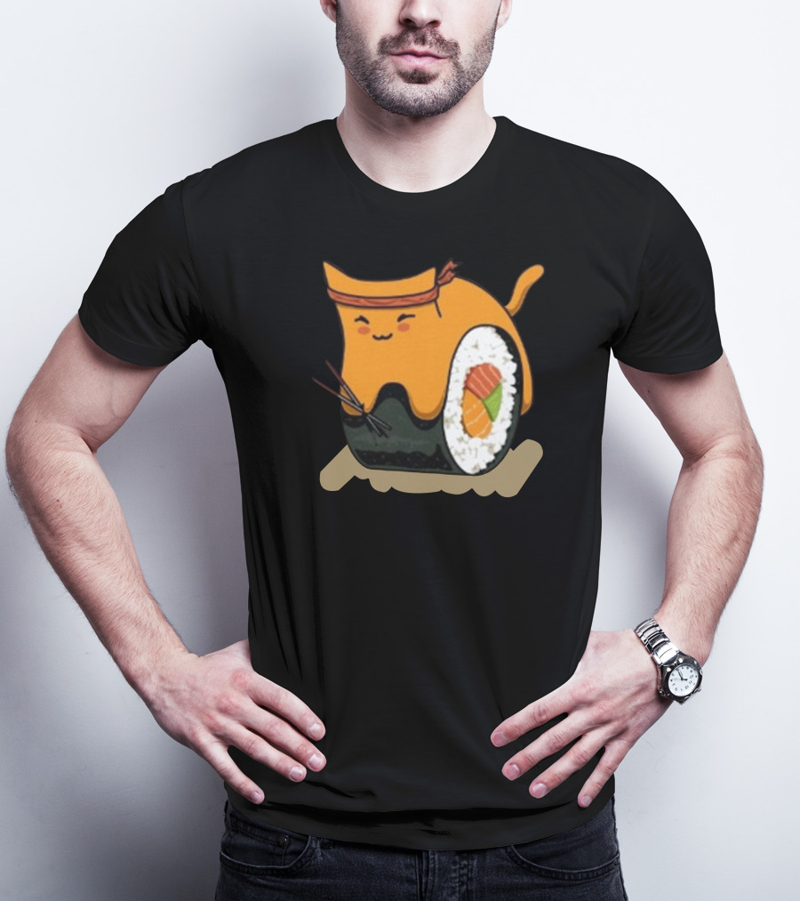 Sodapoppin Shop Sushi Cat Roll T-Shirt