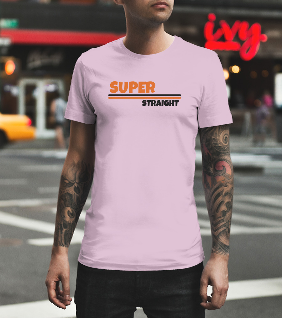 Super Straight Shop Pink Background T-Shirt