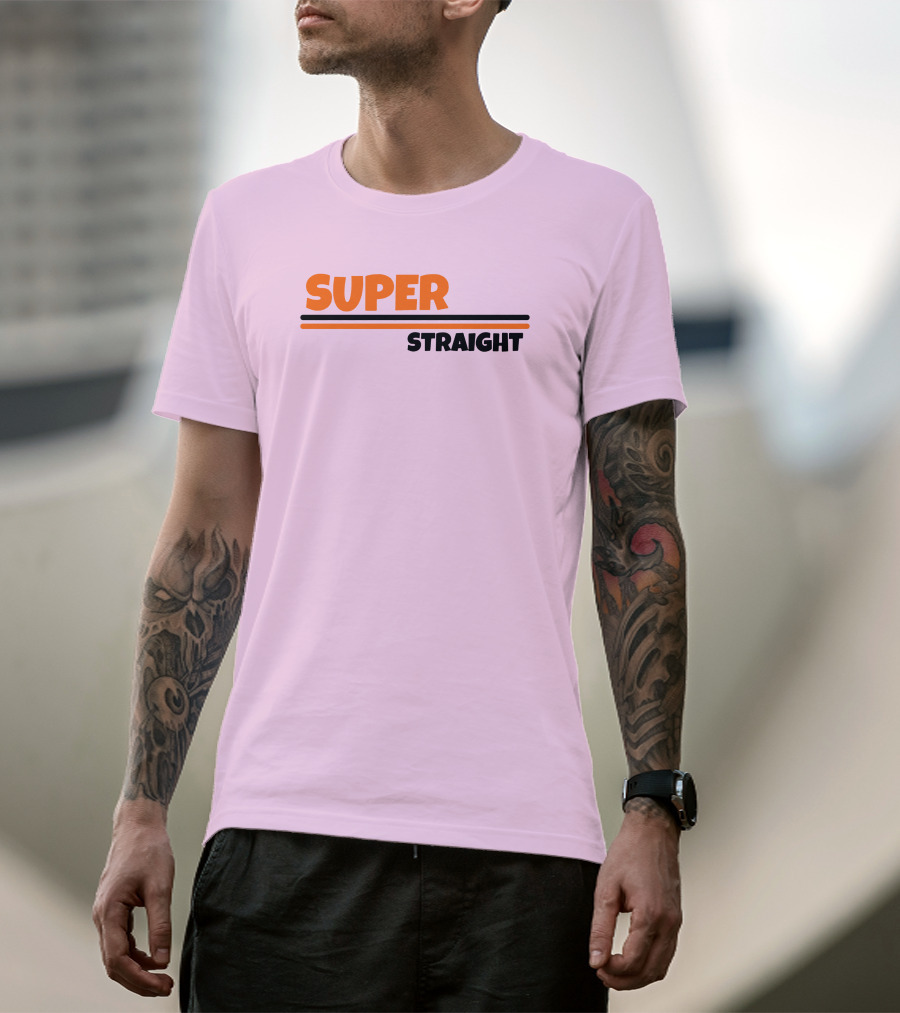 Super Straight Shop Pink Background T-Shirt