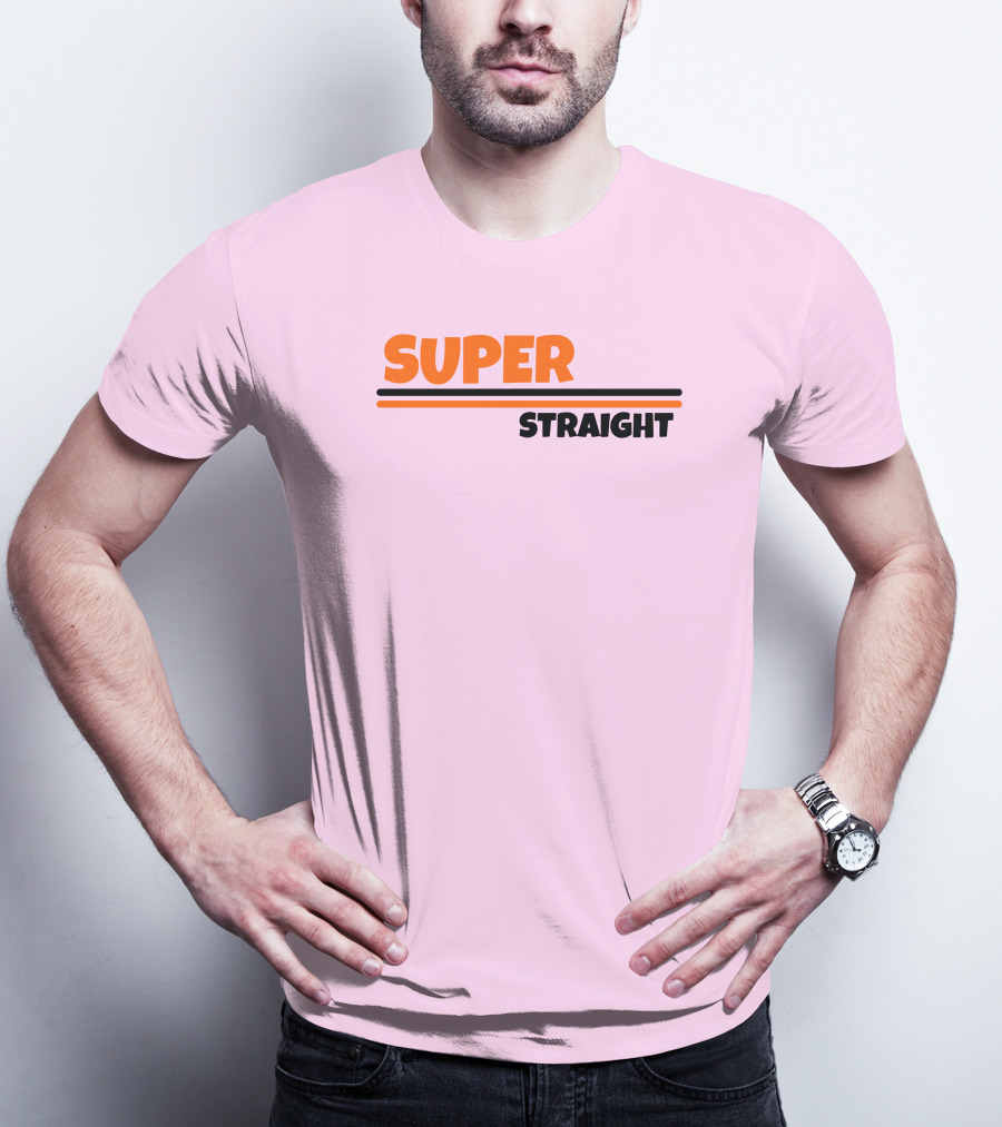 Super Straight Shop Pink Background T-Shirt
