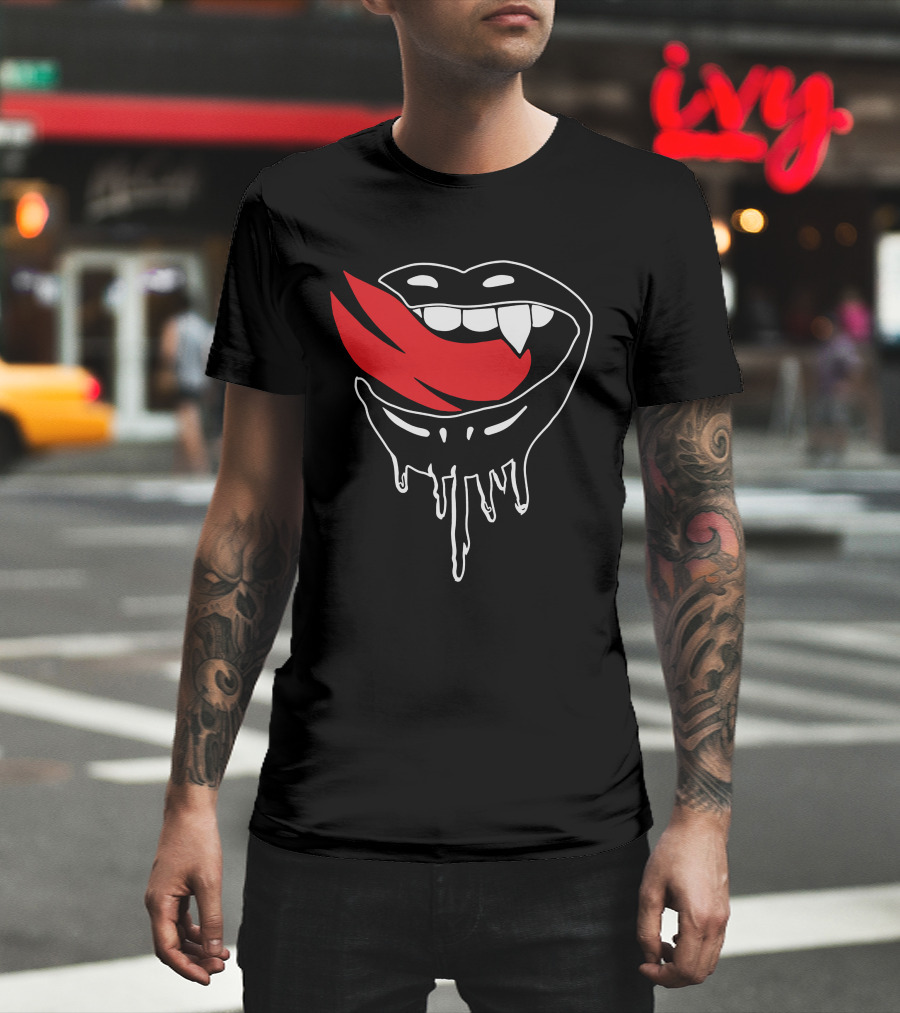 Falling In Reverse Vampire Lips Dripping Design Merch T-Shirt