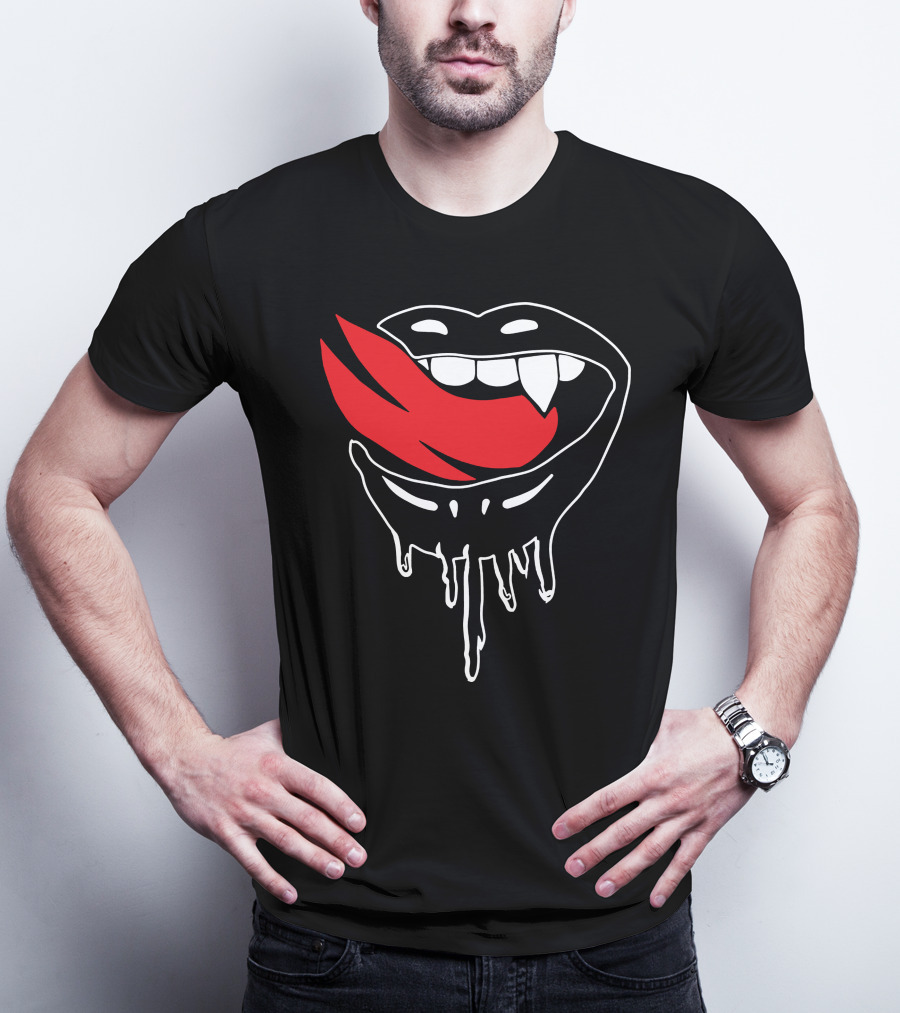 Falling In Reverse Vampire Lips Dripping Design Merch T-Shirt