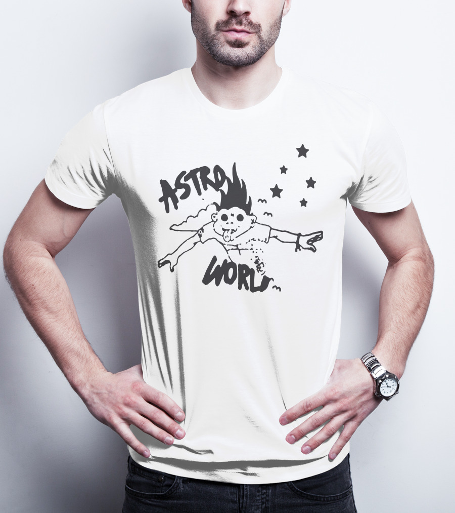 Astroworld Flying Character With Stars T-Shirt