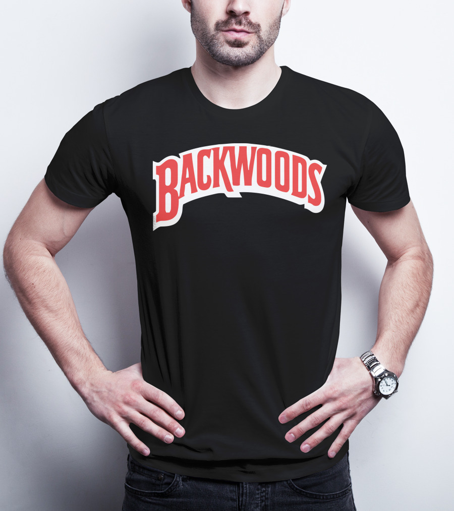 Backwoods Logo Red Arched Text T-Shirt