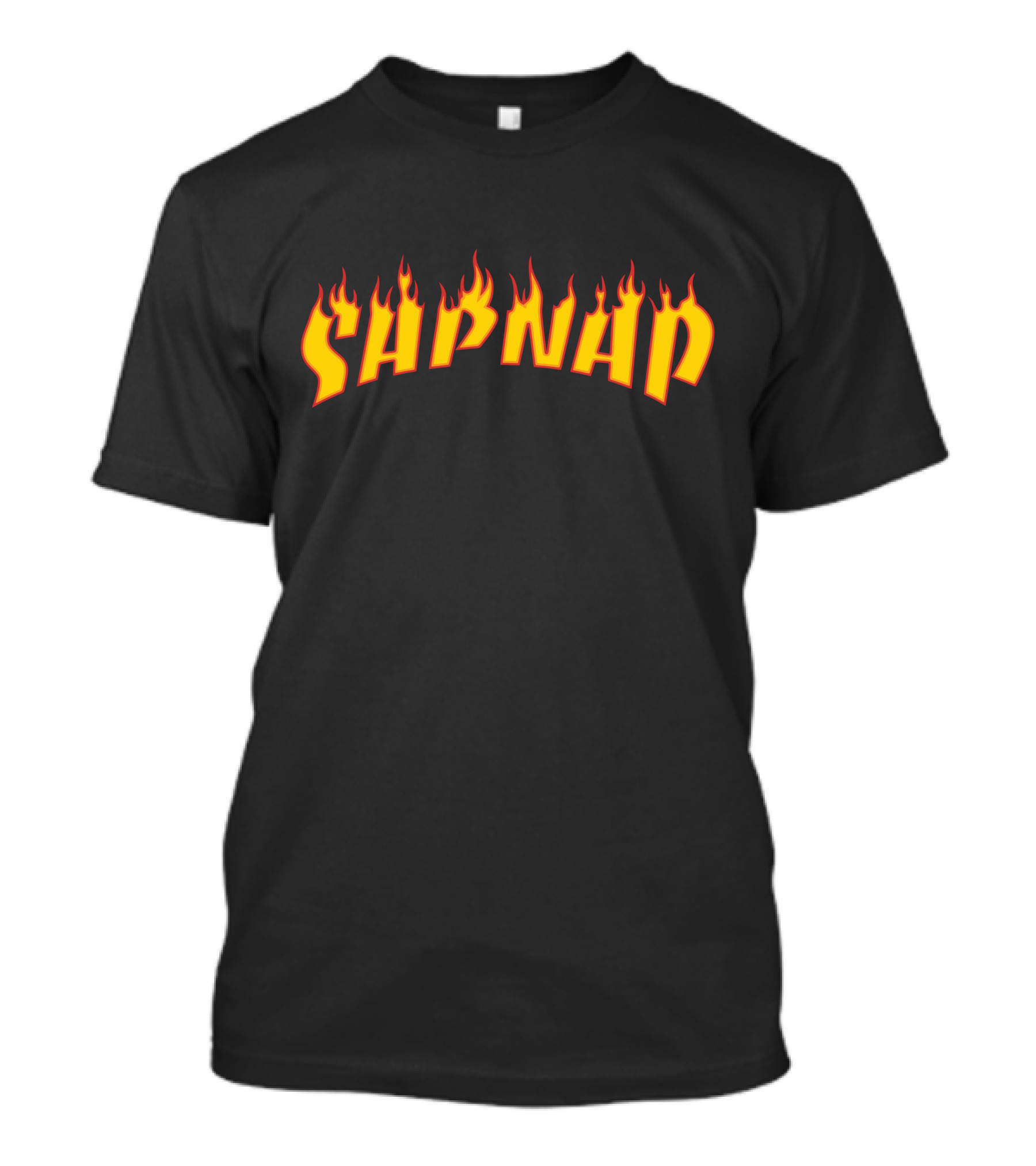 Sapnap Flame Text Design Black T-Shirt