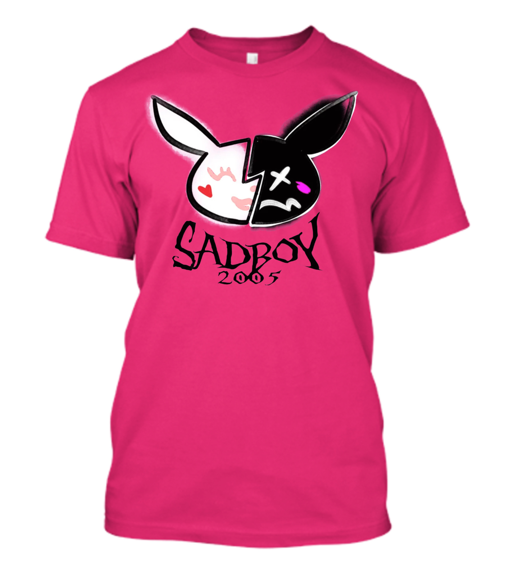 SADBOY 2005 Bunny Logo Pink Background T-Shirt