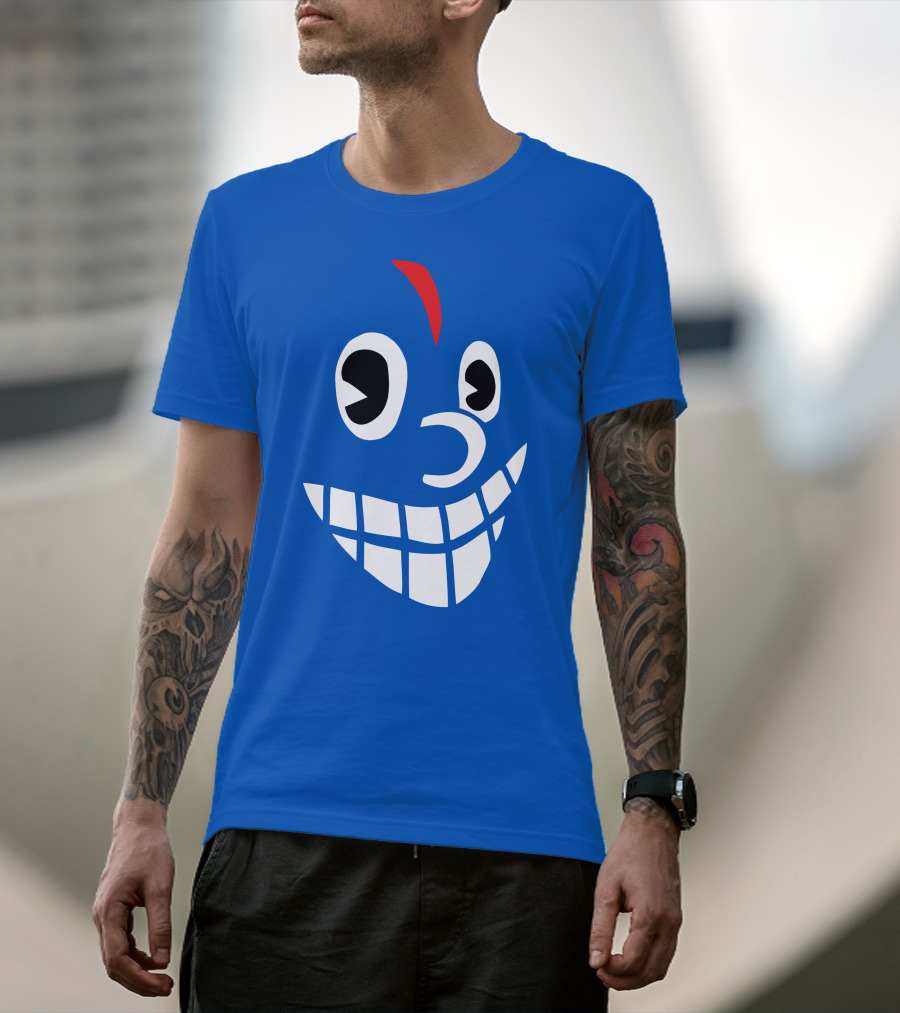 Lil Darkie Merch Blue Face Grin Red Accent T-Shirt