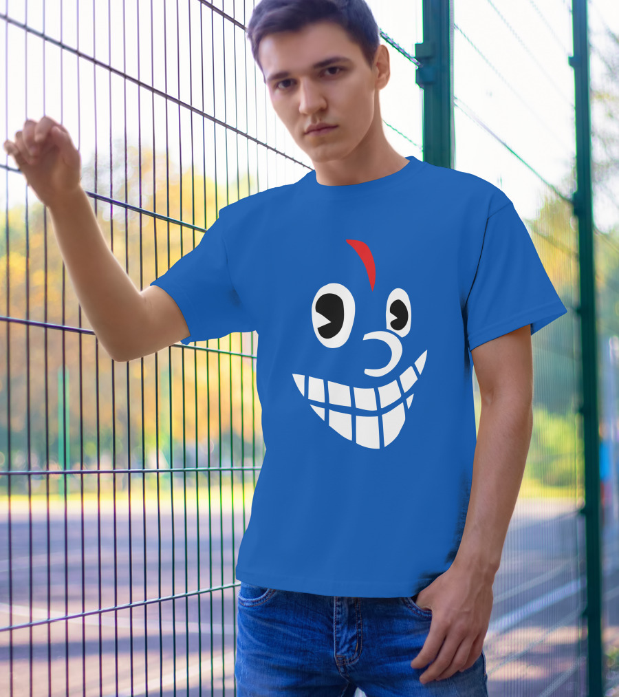 Lil Darkie Merch Blue Face Grin Red Accent T-Shirt
