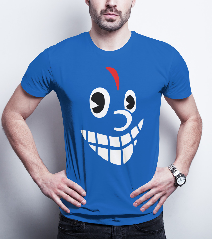 Lil Darkie Merch Blue Face Grin Red Accent T-Shirt