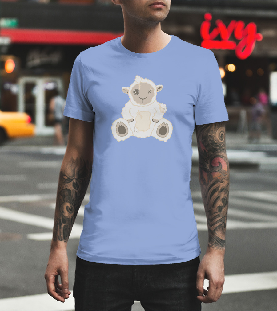 Captain Puffy Merch Sheep Plush Button Eye Patchwork T-Shirt