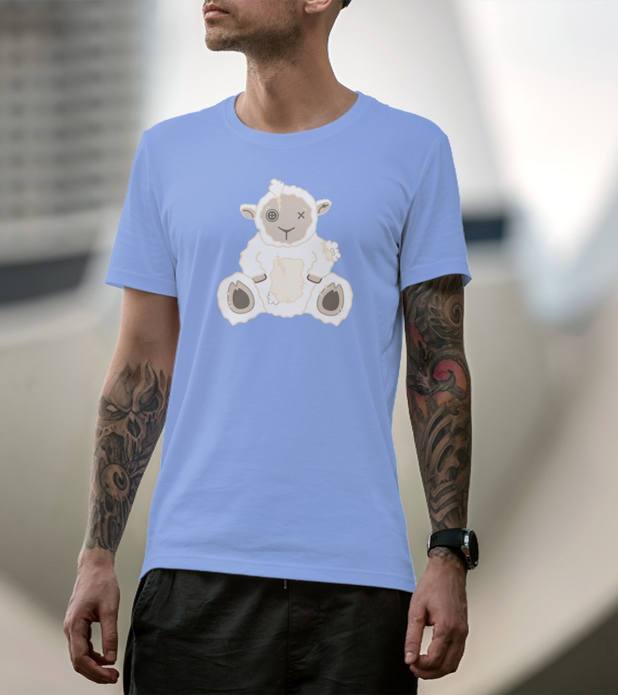 Captain Puffy Merch Sheep Plush Button Eye Patchwork T-Shirt