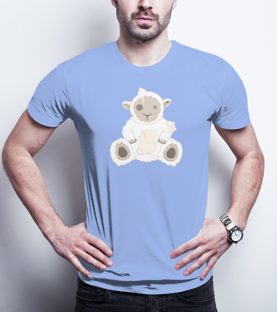 Captain Puffy Merch Sheep Plush Button Eye Patchwork T-Shirt