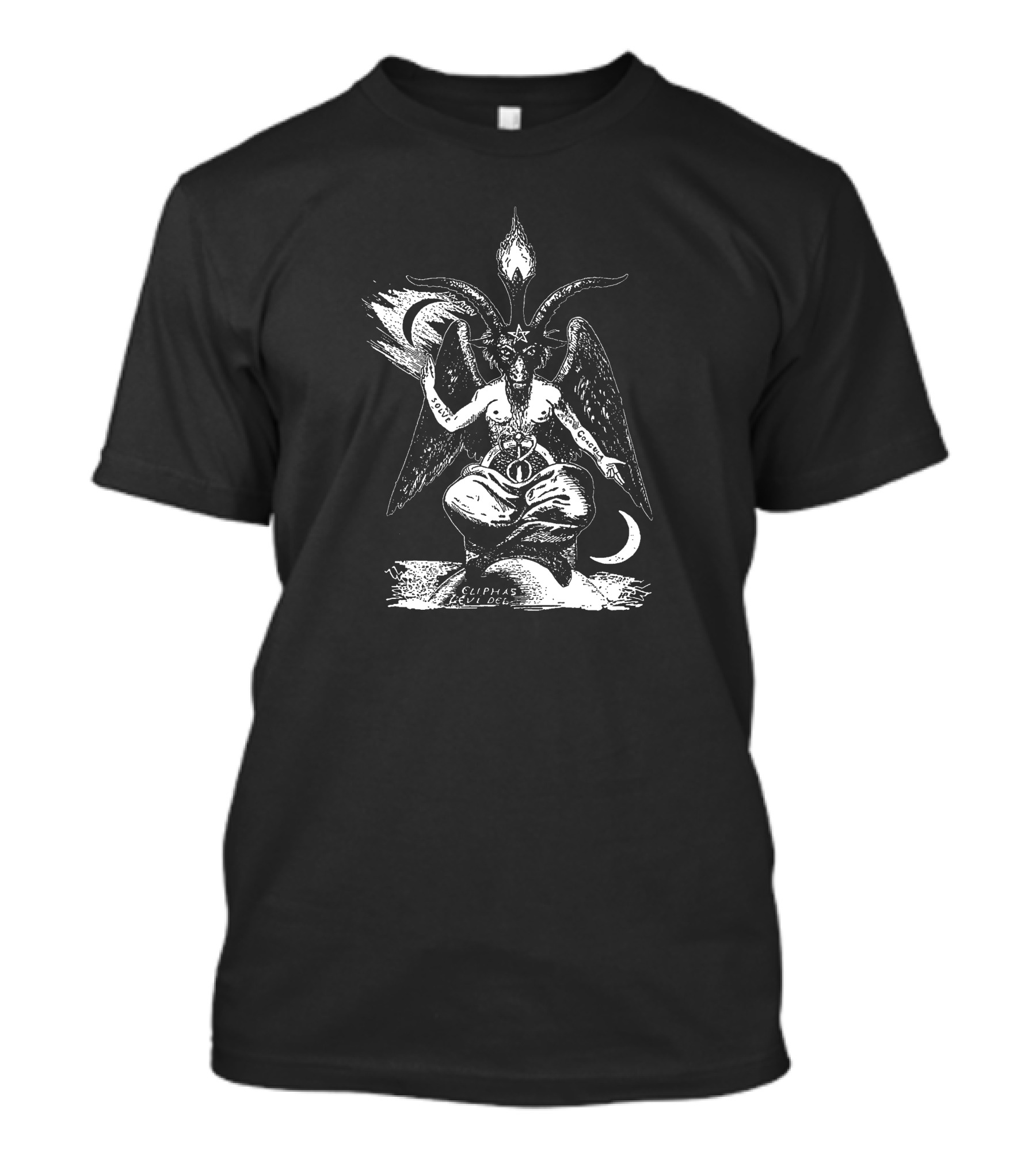 Baphomet Eliphas Levi Symbol With Wings And Crescent Moons T-Shirt