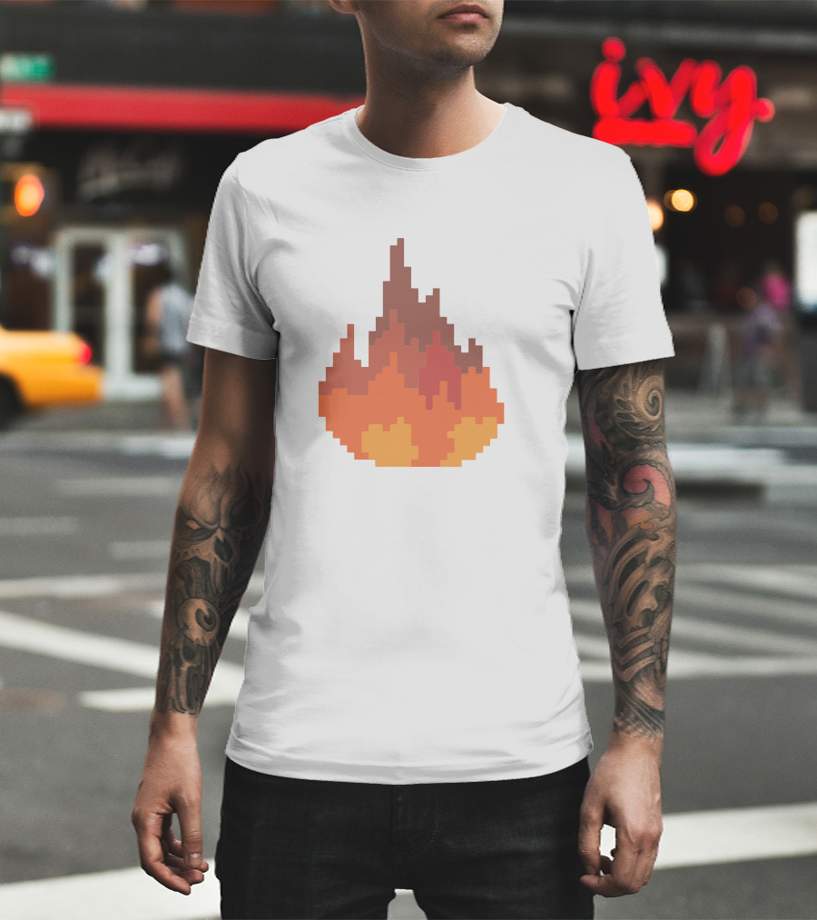 Sapnap Merch Fine Pixel Fire Flames T-Shirt