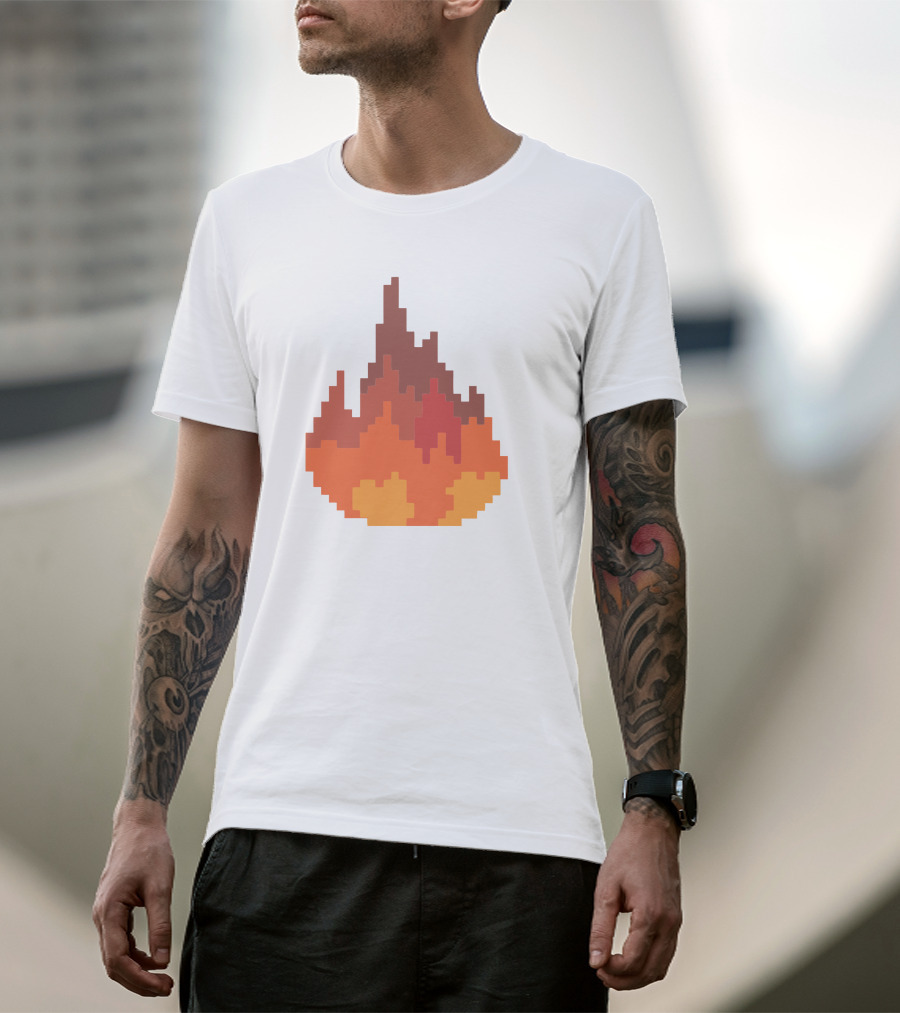 Sapnap Merch Fine Pixel Fire Flames T-Shirt