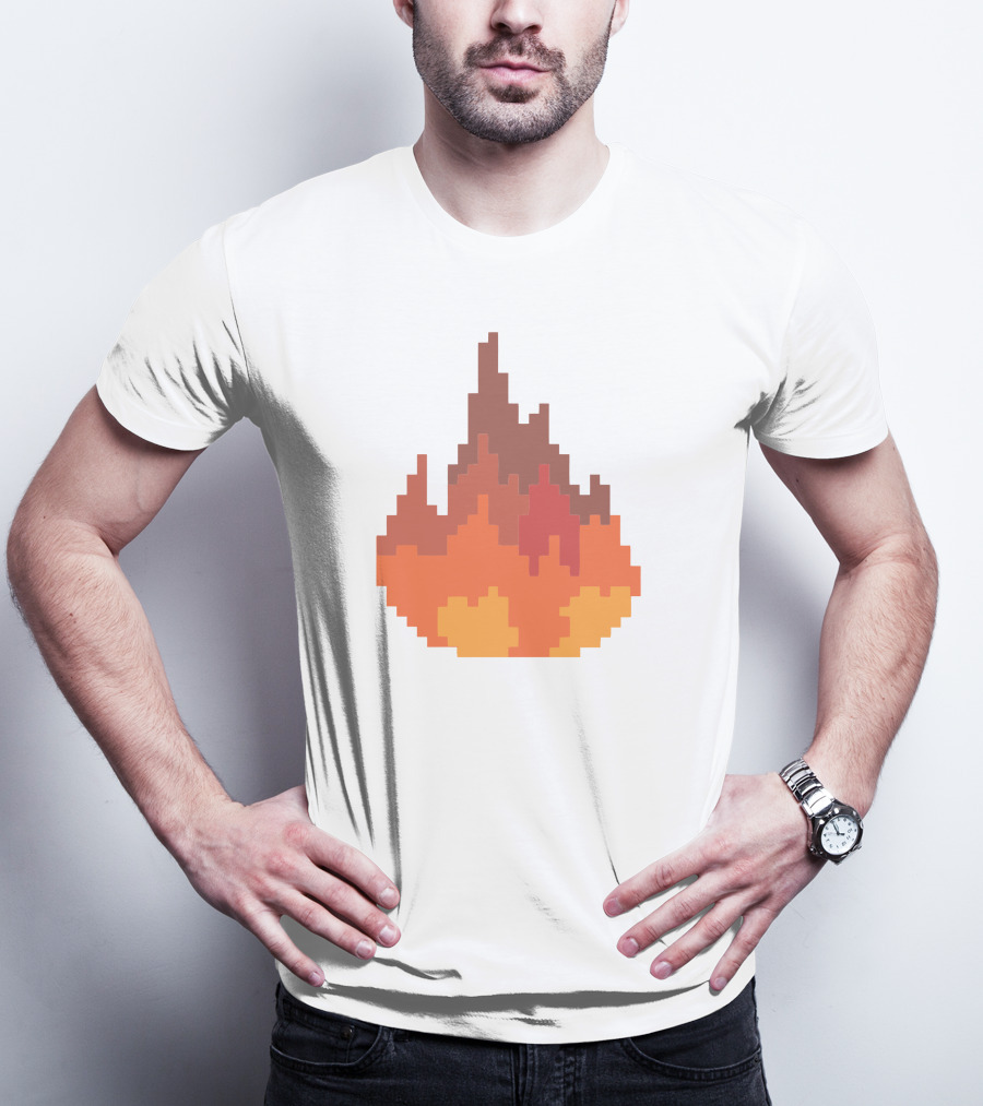 Sapnap Merch Fine Pixel Fire Flames T-Shirt