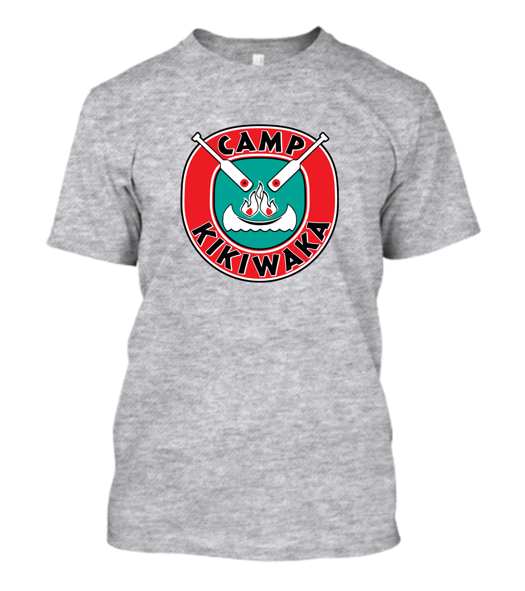 Camp Kikiwaka Logo With Canoe And Campfire Emblem T-Shirt