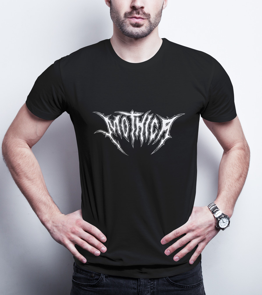 Mothica Logo Monochrome Text Style Mothica Merch T-Shirt