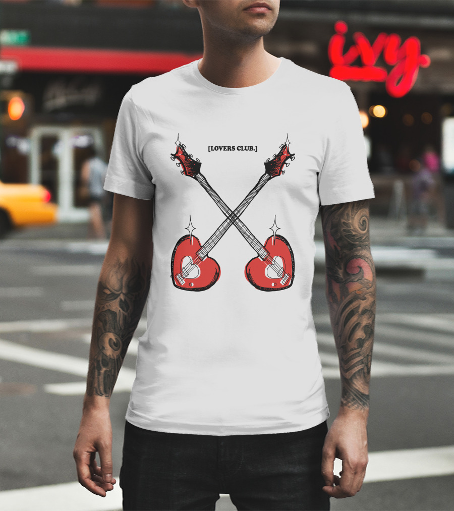 Lovers Club Crossed Heart Guitars T-Shirt
