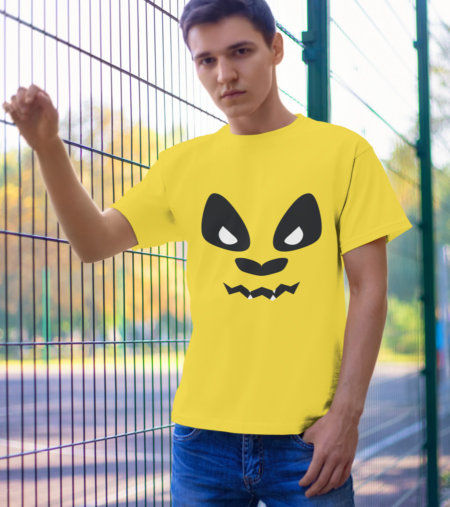 Sapnap Merch Halloween Panda Face Yellow T-Shirt