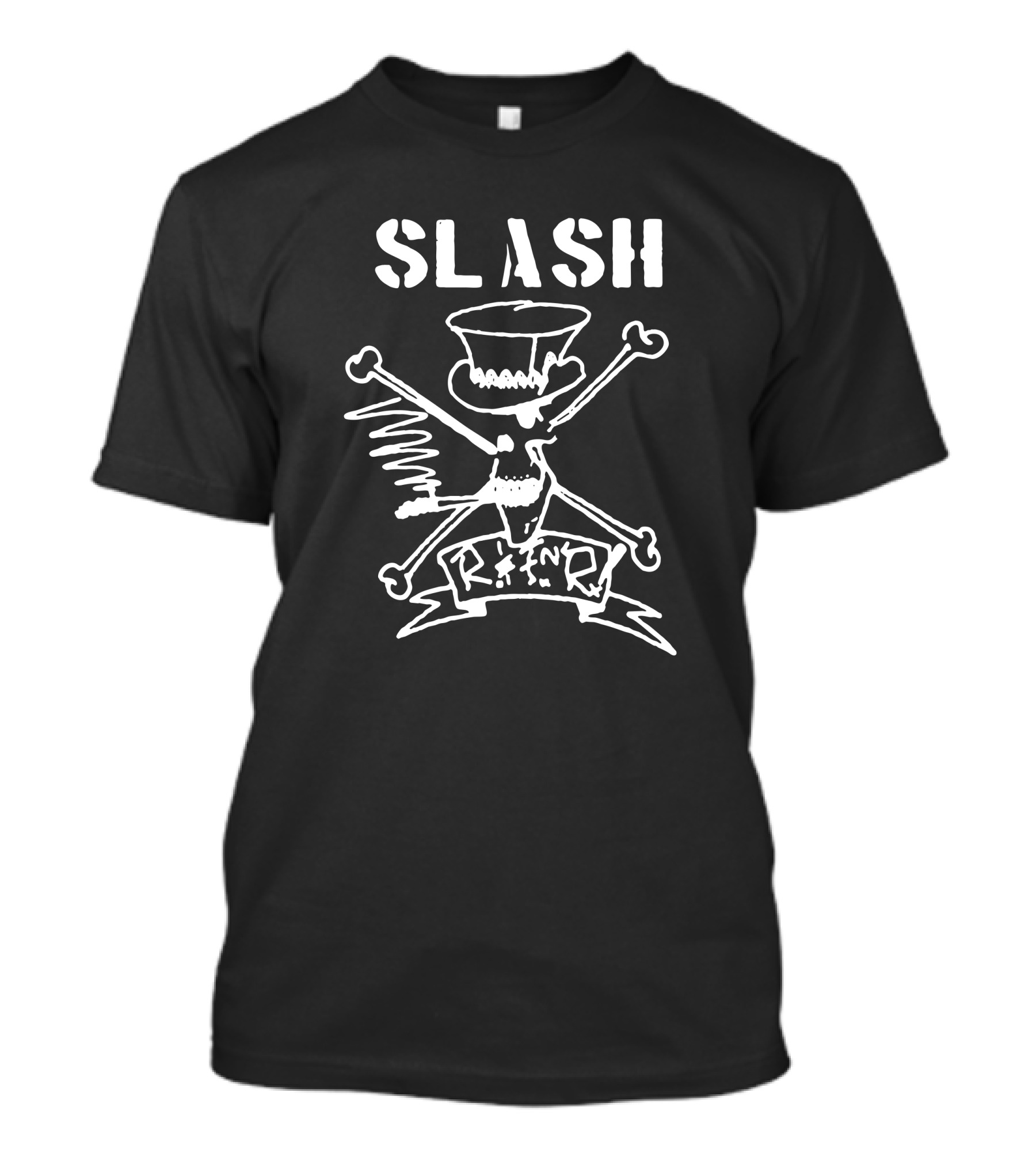 Slash Crossbones R N' R Skull Top Hat T-Shirt