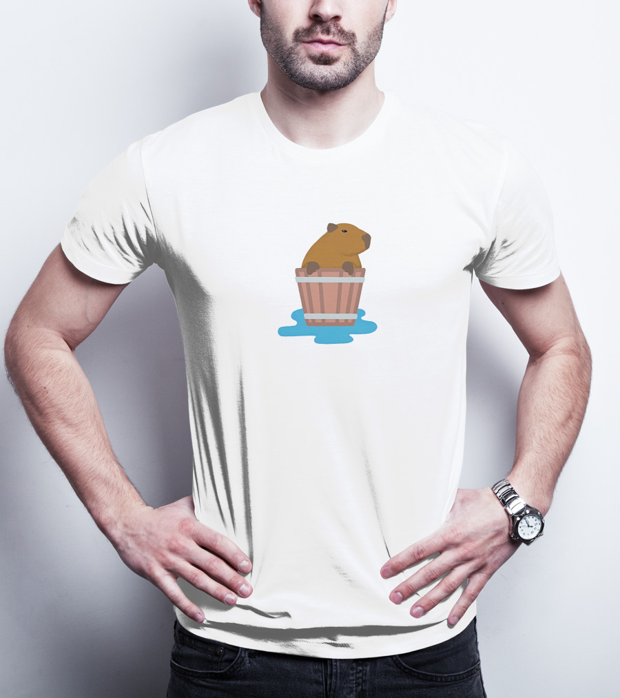 Capybaras Barrel Bath Soaking Relaxation T-Shirt