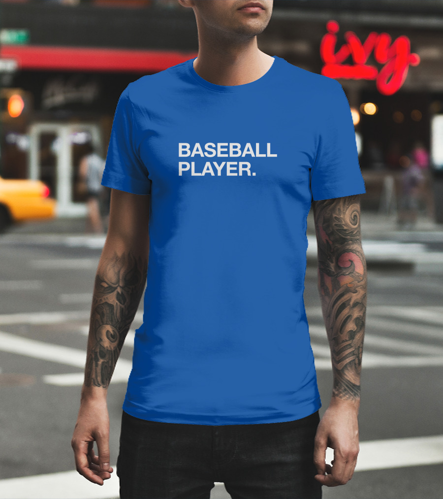 Scott Changnon Baseball Player Blue Text T-Shirt