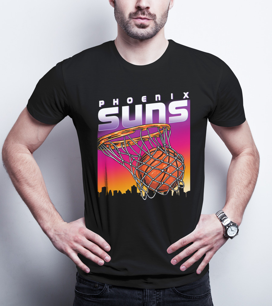 Phoenix Suns Modern Basketball Skyline Sunset T-Shirt