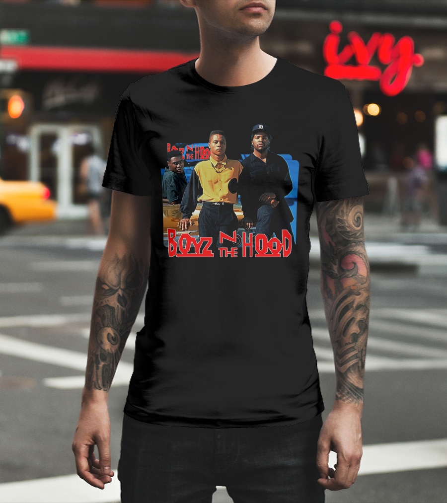 Boyz N The Hood Movie Characters Standing By Car T-Shirt