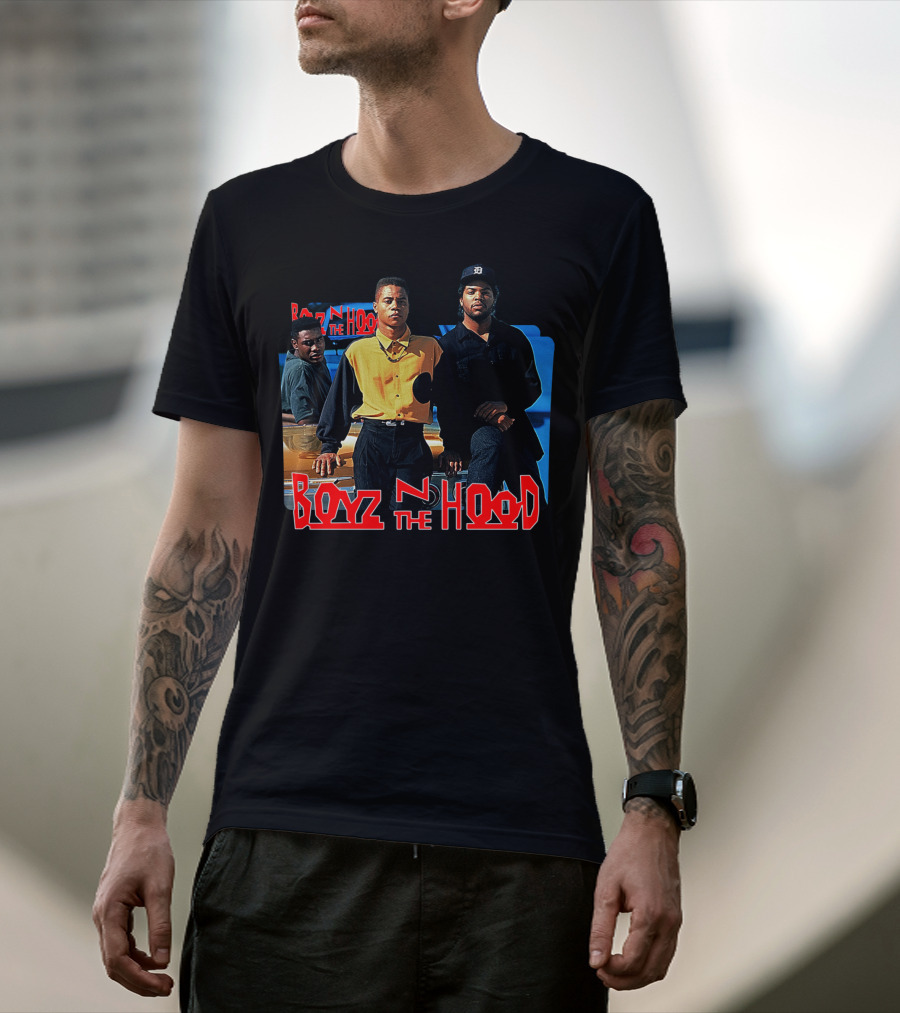 Boyz N The Hood Movie Characters Standing By Car T-Shirt