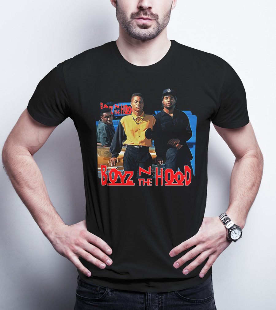 Boyz N The Hood Movie Characters Standing By Car T-Shirt