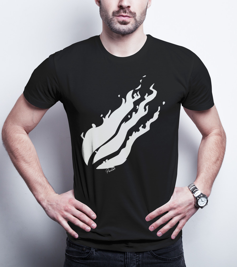 Preston Flame Black White T-Shirt