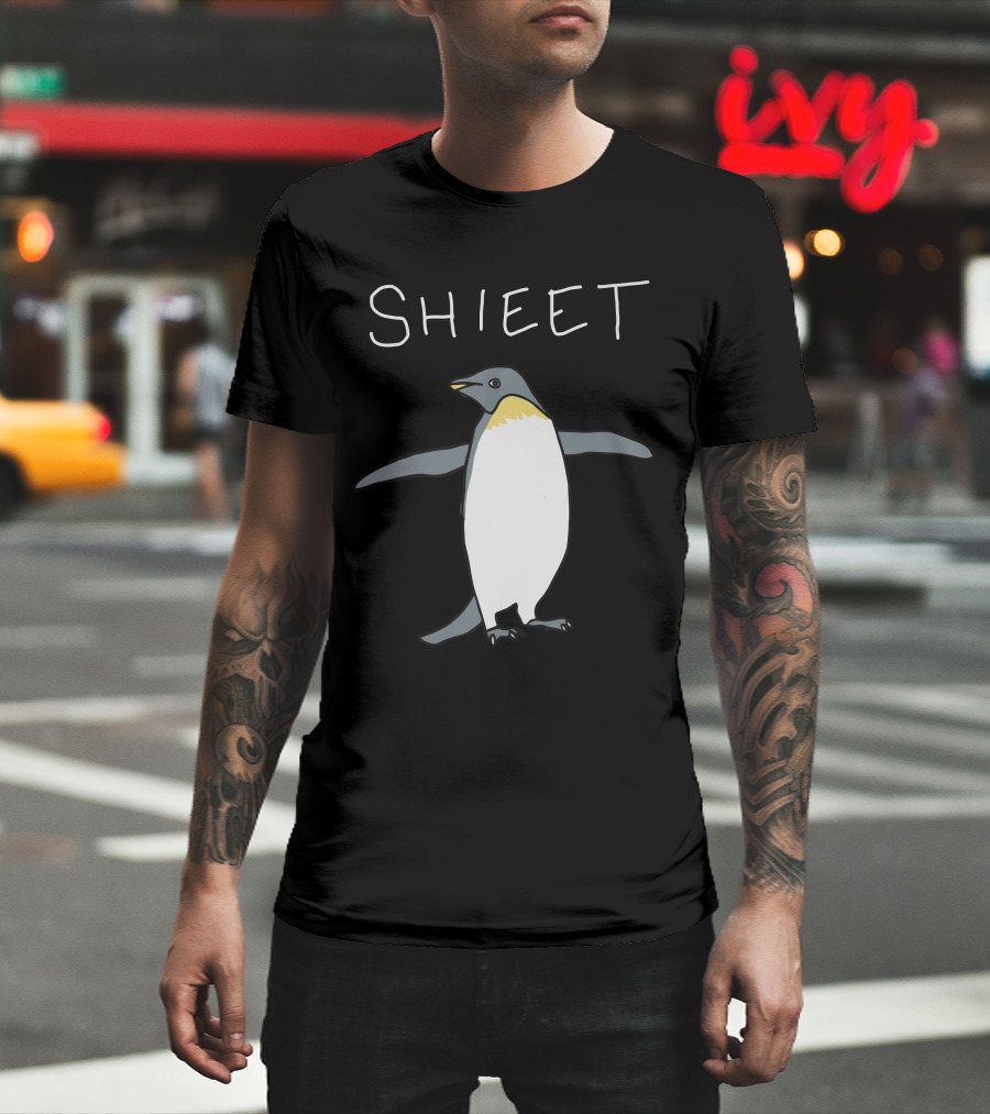 Shieet Penguin Drawing T-Shirt