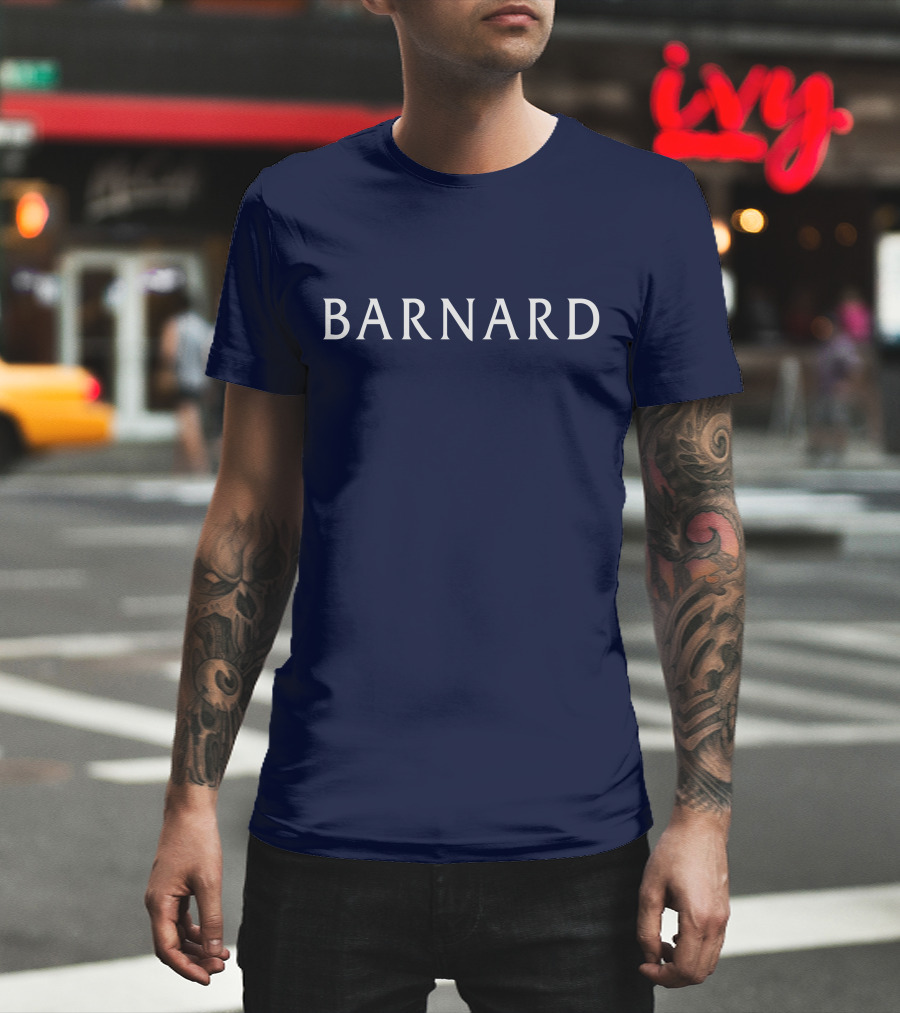 Barnard College Classic Block Text Logo Navy T-Shirt