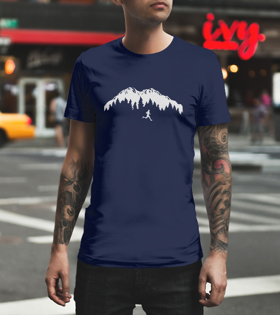 Trail Runner In Mountains Forest T-Shirt