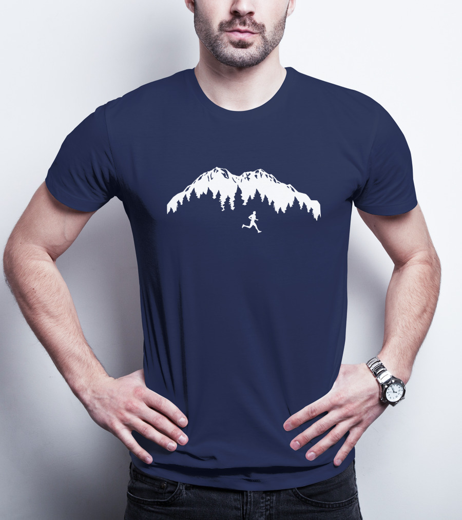 Trail Runner In Mountains Forest T-Shirt