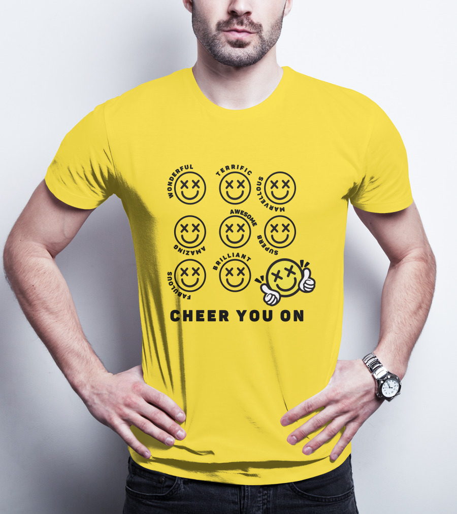 Cheer You On Gulfkanawut Marvelous Fabulous Smiley Faces T-Shirt