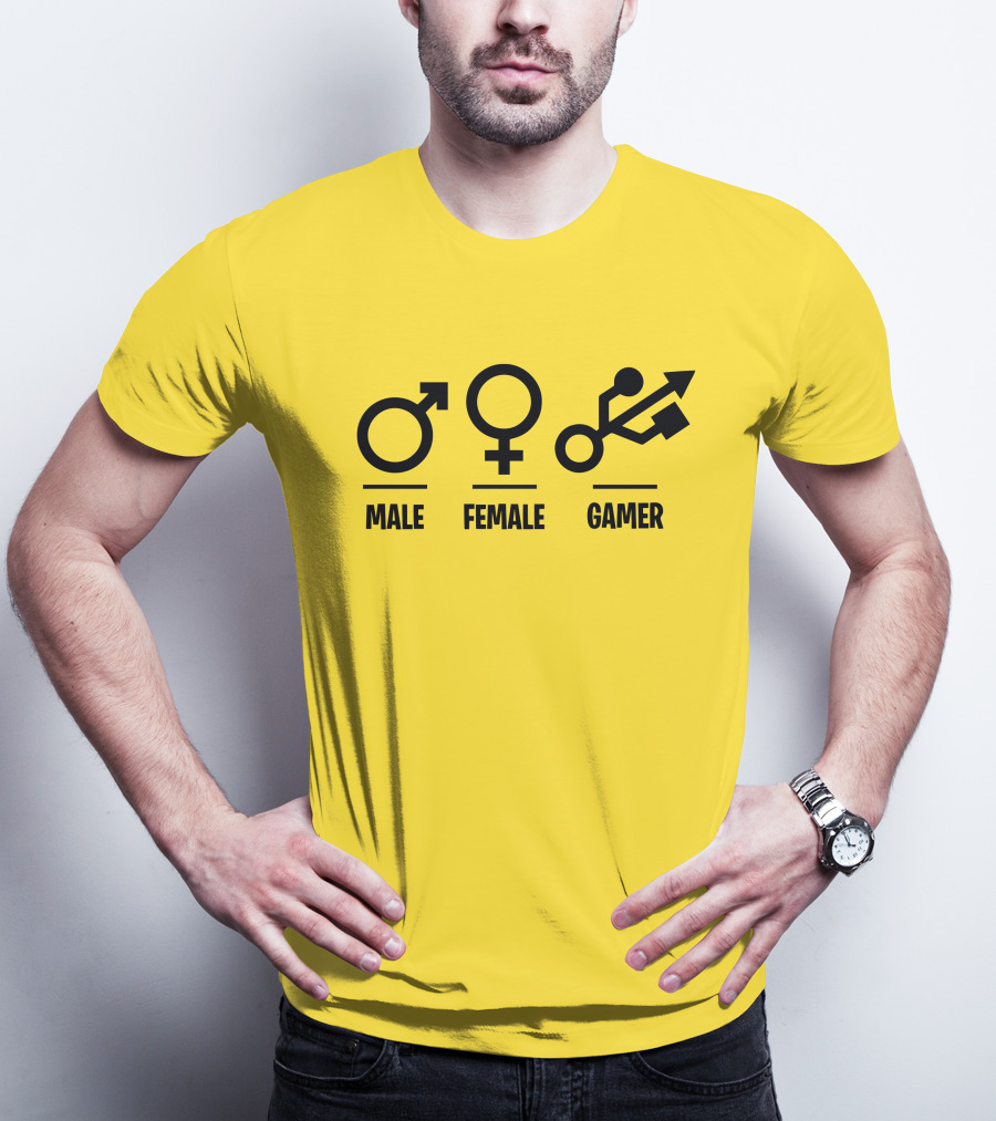 Male Female Gamer USB T-Shirt