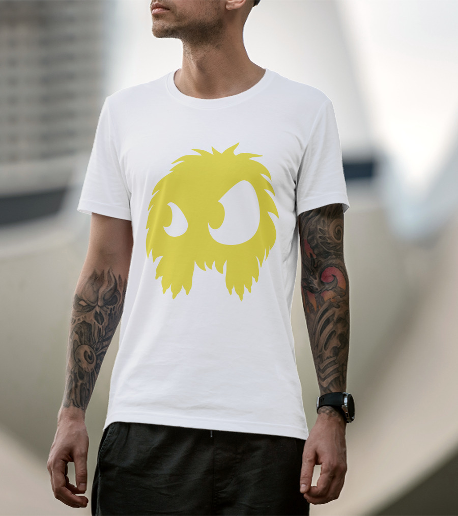 Mcq Monster Flock Mew Yellow Furry Creature Face T-Shirt
