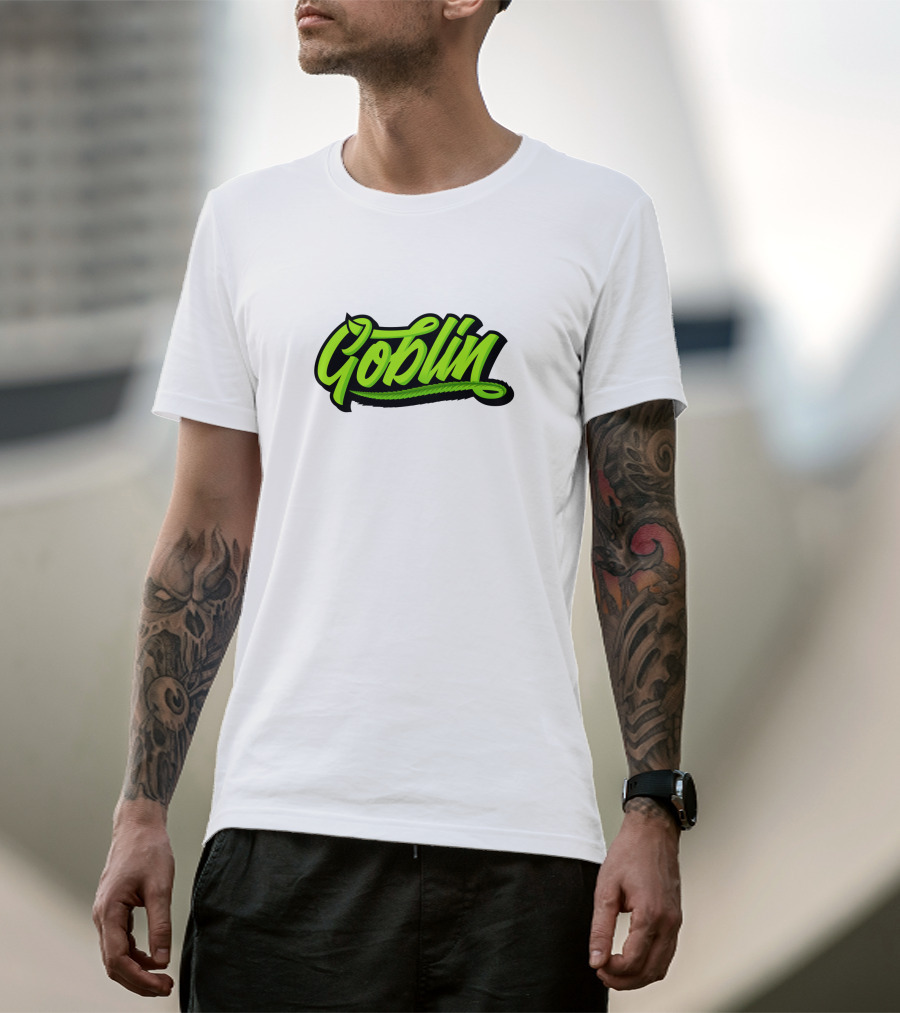 Goblin Merch Logo Graphic Bold Green Script T-Shirt