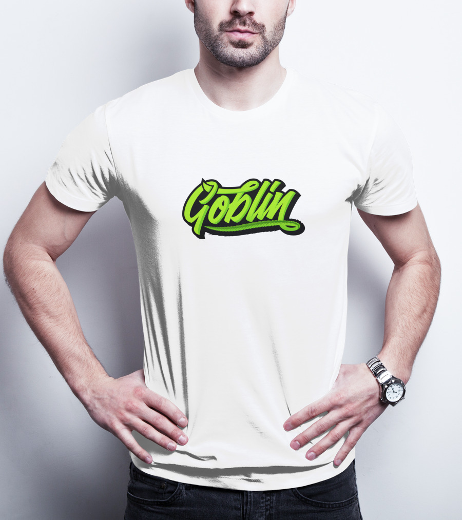 Goblin Merch Logo Graphic Bold Green Script T-Shirt
