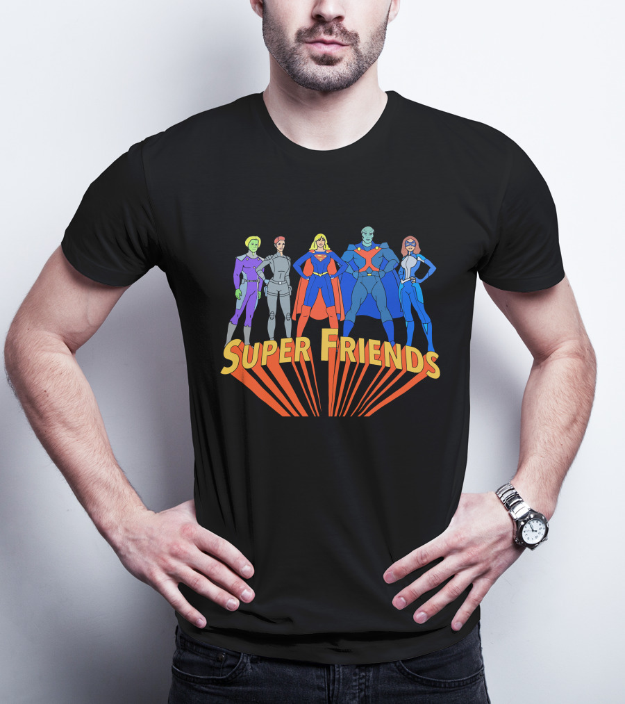 Super Friends Supergirl And Superheroes Team T-Shirt