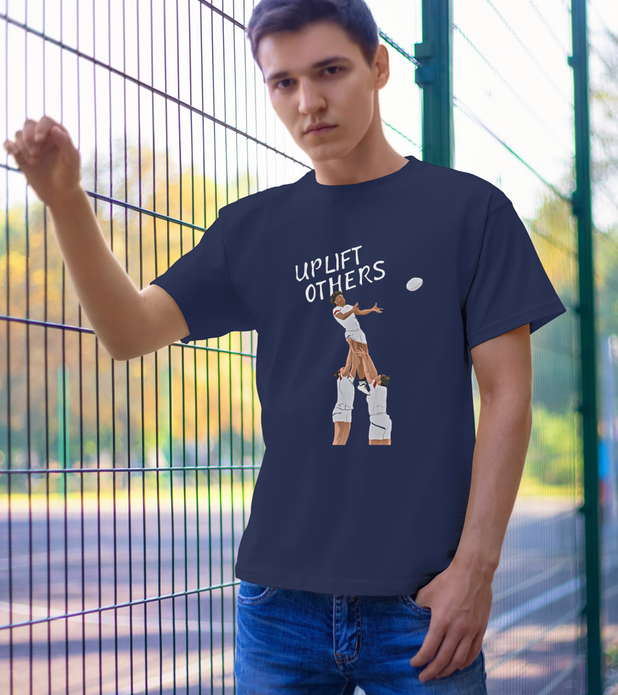 Kristhomas11 Uplift Others Rugby Teamwork Inspired T-Shirt