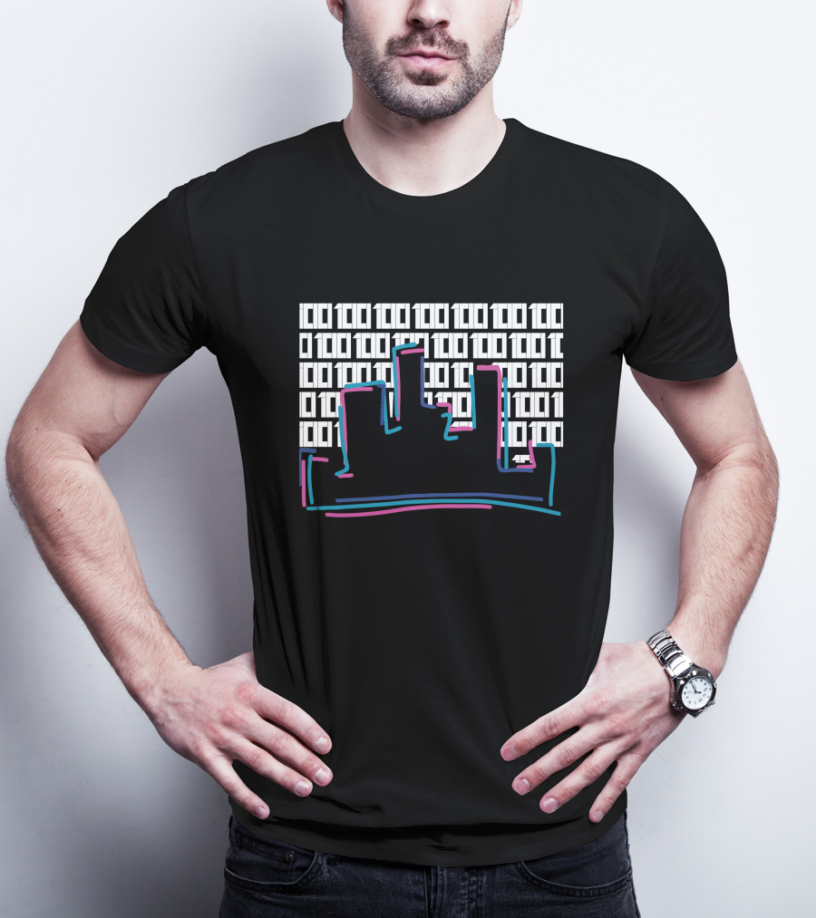 Iconografi Neon Skyline 1010101 Koidoodles T-Shirt