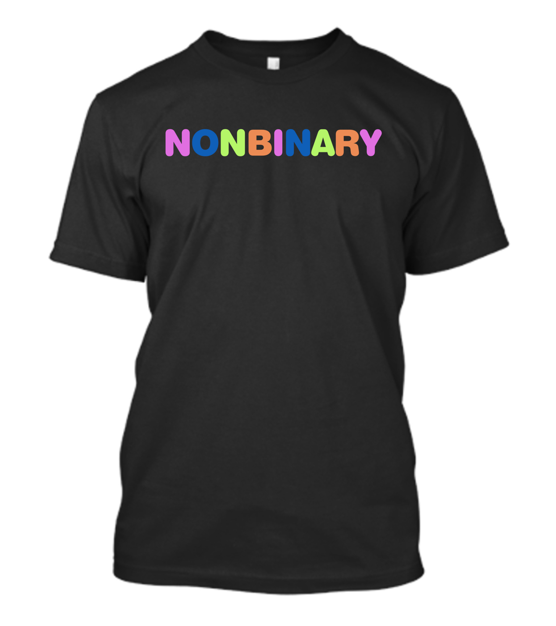 Nonbinary Pride Addison Grace Multicolor Lettering T-Shirt