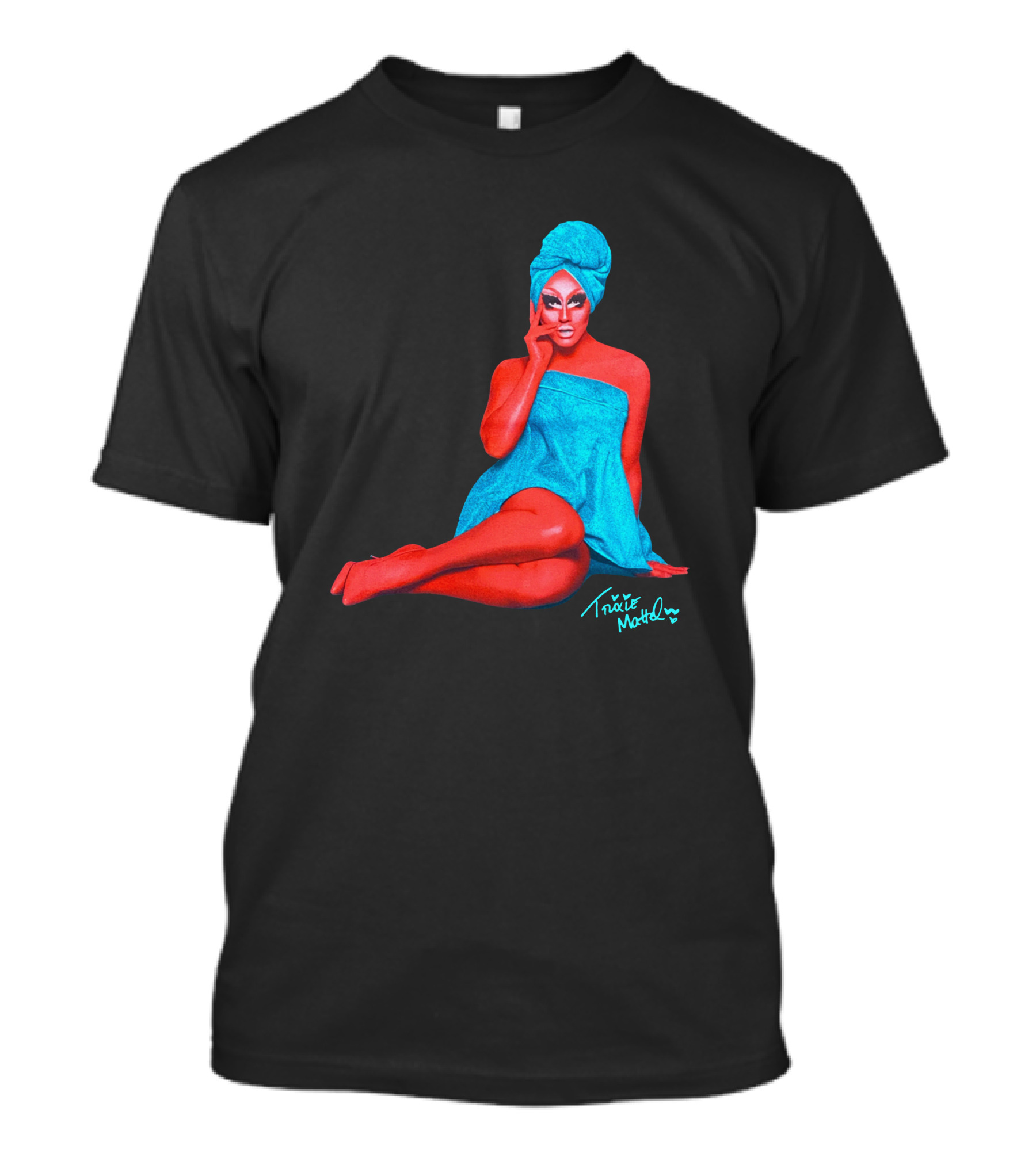 Trixie Mattel Merch Full Coverage Blue Towel And Turban Iconic Pose T-Shirt