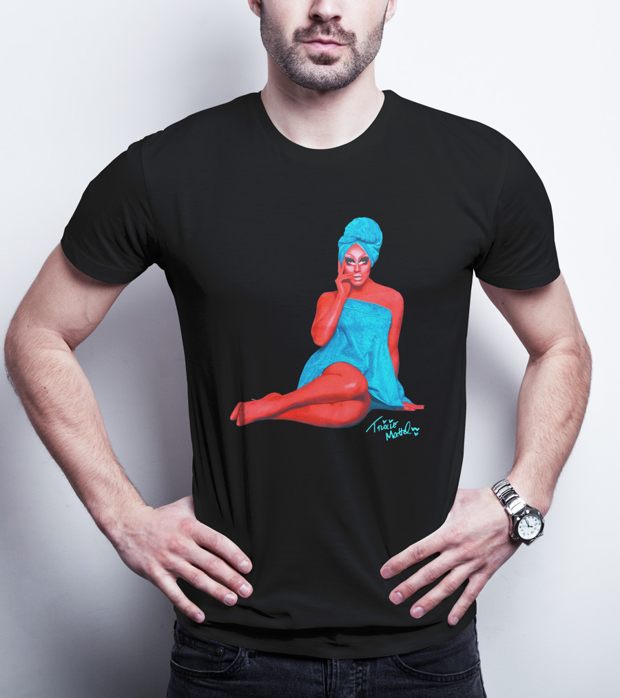 Trixie Mattel Merch Full Coverage Blue Towel And Turban Iconic Pose T-Shirt