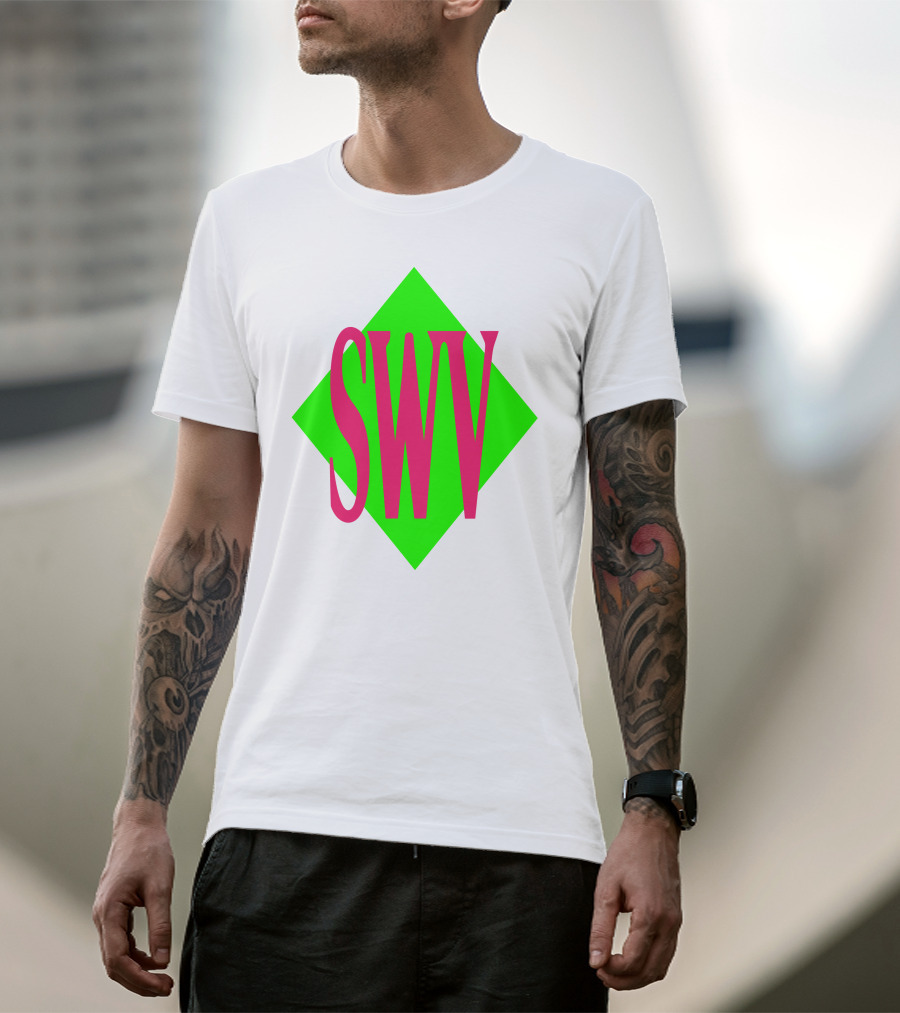 SWV Logo Neon Diamond Pink Green T-Shirt