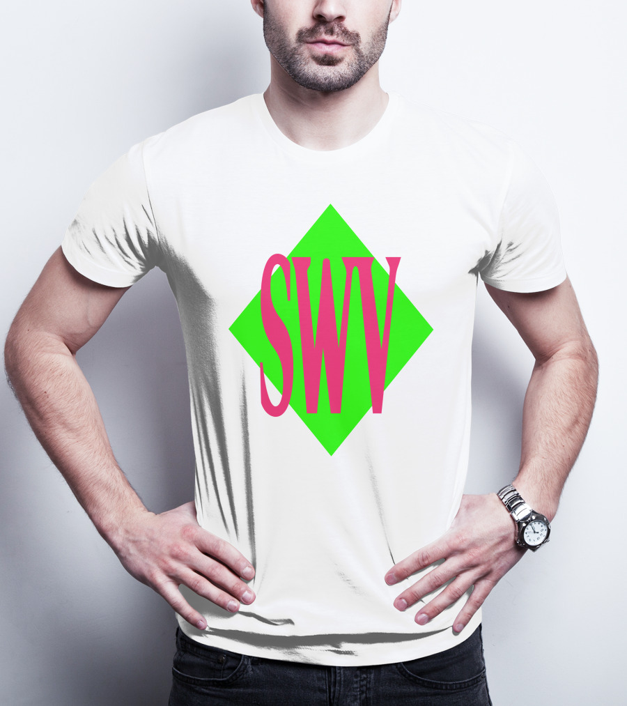 SWV Logo Neon Diamond Pink Green T-Shirt