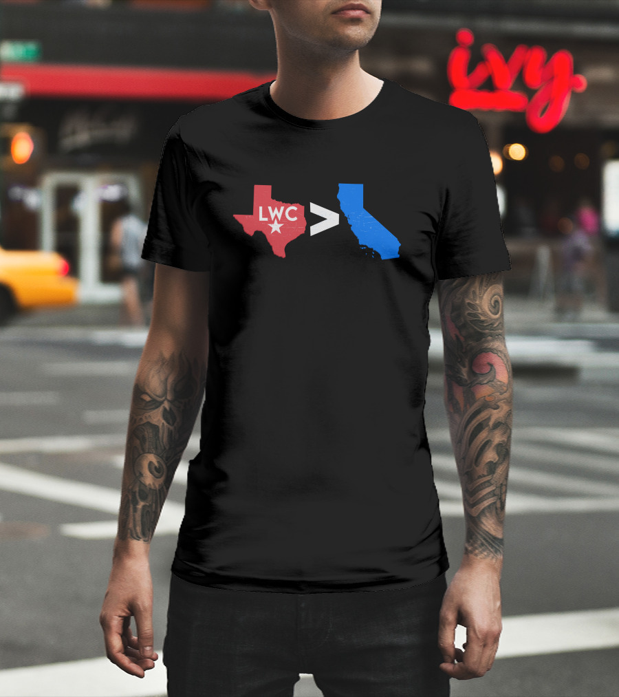 LWC Texas Greater Than California Crowder Shop T-Shirt